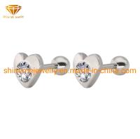 China New Korean Fashion Heart-Shaped Love Titanium Steel Belt Zircon Earrings Stainless Steel Earrings Hypoallergenic Ear Studs Er2937 for sale