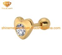 China New Korean Fashion Heart-Shaped Love Titanium Steel Belt Zircon Earrings Stainless Steel Earrings Hypoallergenic Ear Studs Er2937 for sale
