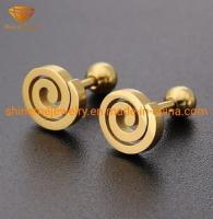China Wholesale Fashion Stainless Steel Jewelry Titanium Steel Thread Rotating Round Mosquito Ear Studs Jewelry Er2908 for sale