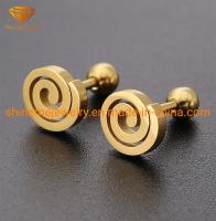 China Wholesale Fashion Stainless Steel Jewelry Titanium Steel Thread Rotating Round Mosquito Ear Studs Jewelry Er2908 for sale