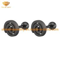 China Wholesale Fashion Stainless Steel Jewelry Titanium Steel Thread Rotating Round Mosquito Ear Studs Jewelry Er2908 for sale