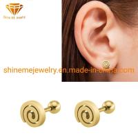 China Wholesale Fashion Stainless Steel Jewelry Titanium Steel Thread Rotating Round Mosquito Ear Studs Jewelry Er2908 for sale