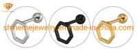 China Fashion Jewelry Hexagonal Hollow Titanium Earrings Personality Polygon Earrings for Men and Women Er2907 for sale