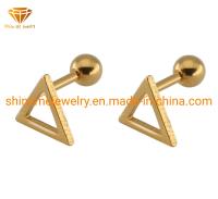 China Fashion Jewelry Triangle Hollow Ear Studs and Lovely Temperament Hypoallergenic Stainless Steel Earrings Er2905 for sale
