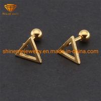 China Fashion Jewelry Triangle Hollow Ear Studs and Lovely Temperament Hypoallergenic Stainless Steel Earrings Er2905 for sale