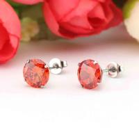 China Factory Wholesale 7mm Crystal Color AAA Zircon Fine Needle Earrings Fashion Trend Hypoallergenic Stone Ear Stud Er2675 for sale