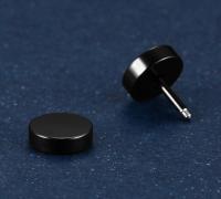 China Manufacturer Sells Fashionable Titanium Steel Barbell Earrings Men and Women's Stainless Steel Round Cake Dumbbell Earrings Earrings Accessories Ers110 for sale