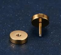 China Manufacturer Sells Fashionable Titanium Steel Barbell Earrings Men and Women's Stainless Steel Round Cake Dumbbell Earrings Earrings Accessories Ers110 for sale