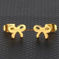 China Factory Wholesale Fashionable Simple Wisp Bow Earrings Stainless Steel Titanium Steel Sweet Exquisite Ear Jewelry Er6221 for sale