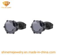 China Fashion Creative Crystal Earrings Titanium Steel Six-Claw Diamond Stud Earrings Stainless Steel Zircon Ear Stud Er2913 for sale
