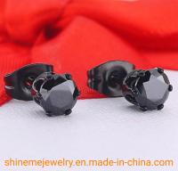 China Fashion Creative Crystal Earrings Titanium Steel Six-Claw Diamond Stud Earrings Stainless Steel Zircon Ear Stud Er2913 for sale