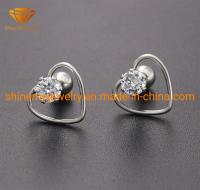 China Fashion Titanium Steel Heart Earrings Stainless Steel Needle Love Heart Shaped Zircon Earrings Female Jewelry Er2903 for sale
