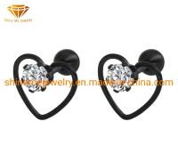 China Fashion Titanium Steel Heart Earrings Stainless Steel Needle Love Heart Shaped Zircon Earrings Female Jewelry Er2903 for sale