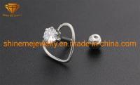 China Fashion Titanium Steel Heart Earrings Stainless Steel Needle Love Heart Shaped Zircon Earrings Female Jewelry Er2903 for sale