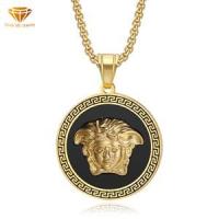 China Hiphop Fashion Jewelry From Europe and America Titanium Steel Color Preservation Vacuum Gold-Plated Ancient Greek Mythology Pendant Sspt023 for sale