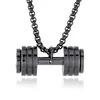 China Fashionable Personality Stainless Steel Necklace Dumbbell Barbell Pendant Fitness and Bodybuilding Pendant Hop535 for sale