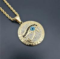 China European and American Exotic The Eye of Horus Jewelry Titanium Steel Gold-Plated Diamonds Horus Eye Pendant Spt2619 for sale