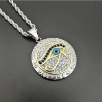 China European and American Exotic The Eye of Horus Jewelry Titanium Steel Gold-Plated Diamonds Horus Eye Pendant Spt2619 for sale