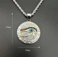 China European and American Exotic The Eye of Horus Jewelry Titanium Steel Gold-Plated Diamonds Horus Eye Pendant Spt2619 for sale