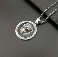 China Explosion Hip Hop Hiphop Jewelry Stainless Steel Gold-Plated Diamond Lion Head Pendant Spt2622 for sale