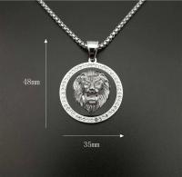 China Explosion Hip Hop Hiphop Jewelry Stainless Steel Gold-Plated Diamond Lion Head Pendant Spt2622 for sale