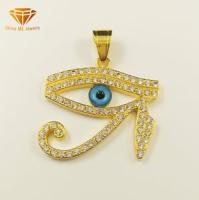 China The Eye of Horus Jewelry Titanium Stainless Steel Gold Plated Diamond Horus Blue Eye Pendant Spt2616 for sale