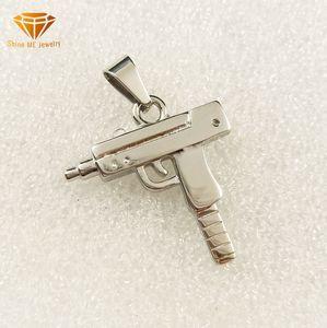 China Fashion Jewelry Stainless Steel Jewelry Silver Jewelry Gun Shape Charm Necklace Pendant Spt7220 for sale