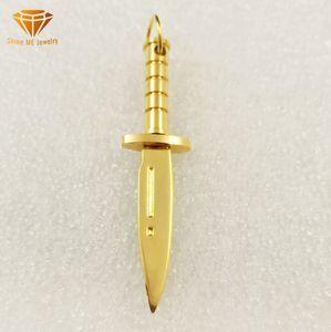 China Body Jewelry Silver Jewelry Latest Arrow Shape Hip Hop Silver Cubic Zirconia Stainless Steel Pendant Spt7225 for sale
