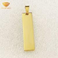 China Hot Sell Stainless Steel Silver Jewelry Necklace Pendant Gold Plating Rectangle Pendant Spt7226 for sale