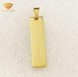 China Hot Sell Stainless Steel Silver Jewelry Necklace Pendant Gold Plating Rectangle Pendant Spt7226 for sale