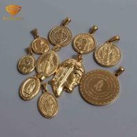 China French Retro Cross Pendant Titanium Steel 18K Gold Pendant Non Fading Necklace Pendant DIY Accessory Sspt0126g for sale