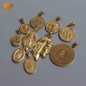 China French Retro Cross Pendant Titanium Steel 18K Gold Pendant Non Fading Necklace Pendant DIY Accessory Sspt0126g for sale