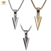China Hot Trendy Male Bow and Arrow Triangle Arrow Necklace Personality Pendant Simple Snake Bone Chain Pendant Necklace Factory Direct Sales Spt7223 for sale