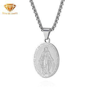 China European and American God Guardian Mary Titanium Pendant Necklace Men's and Women's Sweater Chain Holiday Gift Sspt593s for sale