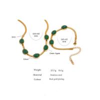 China Alien Emerald Blade Chain Necklace with Titanium Steel Retro Minimalist Design, a Niche Collarbone Chain Necklace Accessory Nk0132 for sale