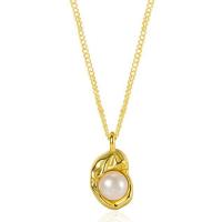 China Pea Pearl Necklace French Light Luxury Ins Wind Titanium Steel Lock Bone Chain Nk0112 for sale