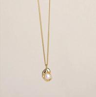 China Pea Pearl Necklace French Light Luxury Ins Wind Titanium Steel Lock Bone Chain Nk0112 for sale