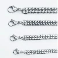 China European and American Stainless Steel Double Woven Double Buckle Six-Sided Grinding Necklace Titanium Steel Cuban Chain Men's Jewelry Fashion Domineering Chain for sale