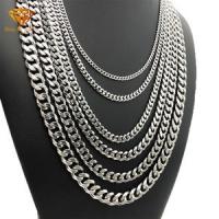 China Stainless Steel Single Buckle Six-Sided Grinding Necklace Titanium Steel Men's Jewelry Hip-Hop Cuban Chain Trend Thick Wide Chain Ssnl2618 for sale