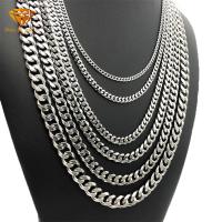 China Stainless Steel Single Buckle Six-Sided Grinding Necklace Titanium Steel Men's Jewelry Hip-Hop Cuban Chain Trend Thick Wide Chain Ssnl2618 for sale