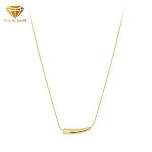 China Polished Small Pepper Titanium Steel 18K Gold Necklace for Women 3D Eggplant Slim Snake Bone Chain Necklace Nk312 for sale