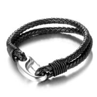 China Titanium Steel Bracelets Hand Woven Leather Rope Bracelets Personalized Trendy Jewelry Wolesale Blfp91 for sale
