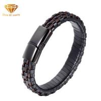 China Hot Selling Korean Fashion Fashion Fashion Bracelet Men's Bracelet Leather Rope Woven Bracelet Blfp303 for sale
