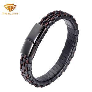 China Hot Selling Korean Fashion Fashion Fashion Bracelet Men's Bracelet Leather Rope Woven Bracelet Blfp303 for sale