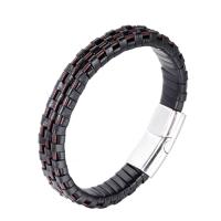 China Hot Selling Korean Fashion Fashion Fashion Bracelet Men's Bracelet Leather Rope Woven Bracelet Blfp303 for sale