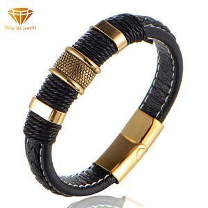 China Fashion Jewelry Wholesale Inverted Magnetic Buckle Leather Bracelet Bl2866 for sale