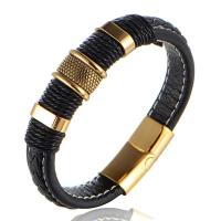 China Fashion Jewelry Wholesale Inverted Magnetic Buckle Leather Bracelet Bl2866 for sale