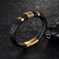 China Fashion Jewelry Wholesale Inverted Magnetic Buckle Leather Bracelet Bl2866 for sale