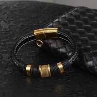China Fashion Jewelry Wholesale Inverted Magnetic Buckle Leather Bracelet Bl2866 for sale