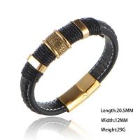 China Fashion Jewelry Wholesale Inverted Magnetic Buckle Leather Bracelet Bl2866 for sale